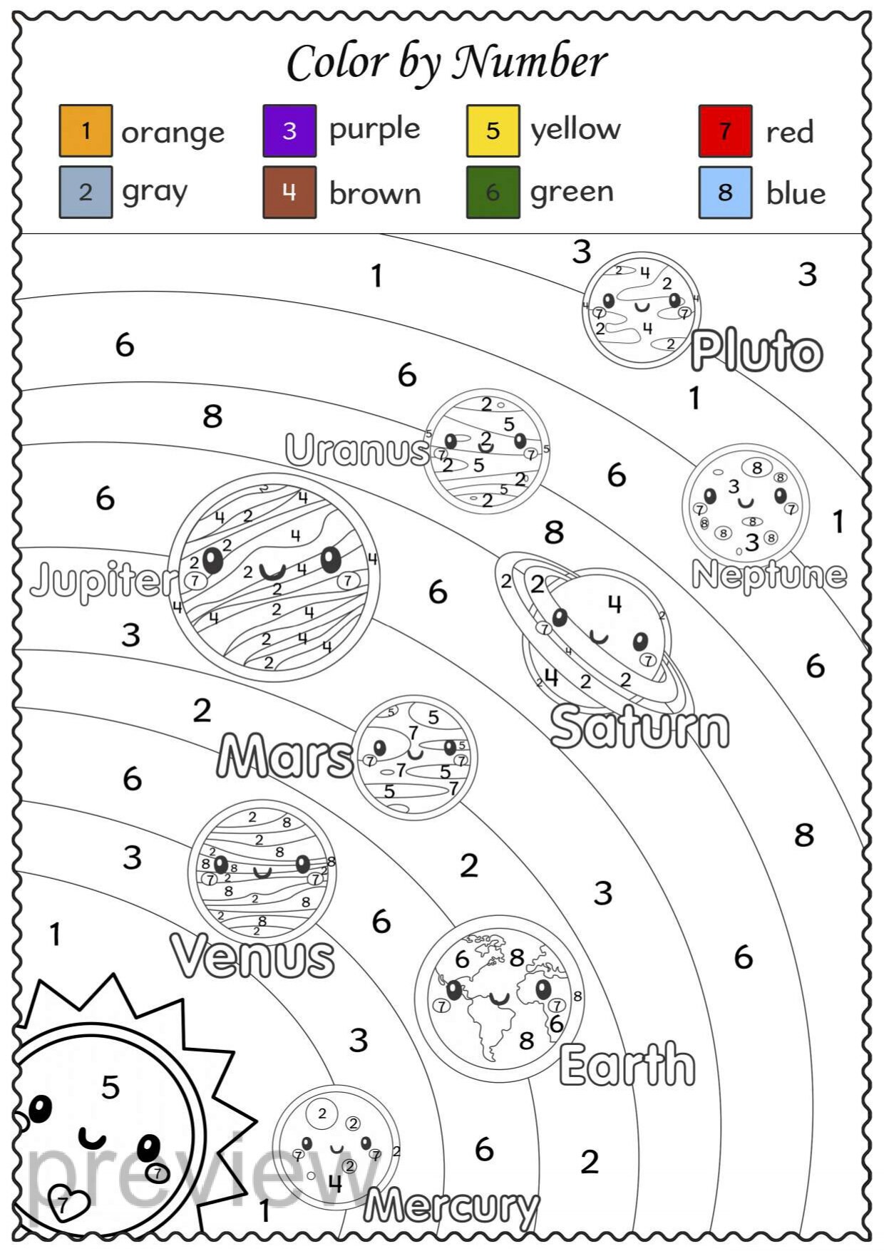 Space Printables for Kids | Activities & Worksheets | Color by Number ...