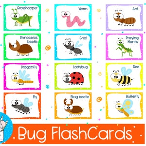 Bugs Printable Flash Cards | Insects Instant Download Flashcards | PDF ...