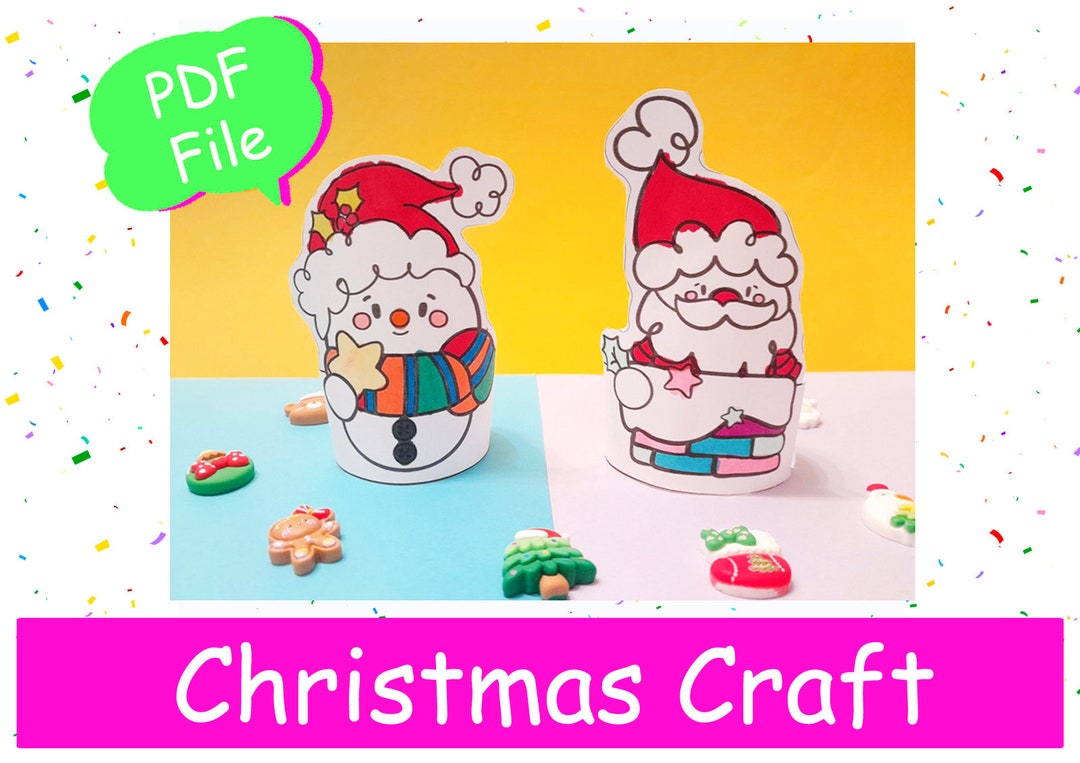 Christmas Paper Crafts | Printable 3D Santa Craft | Snowman Paper Craft ...
