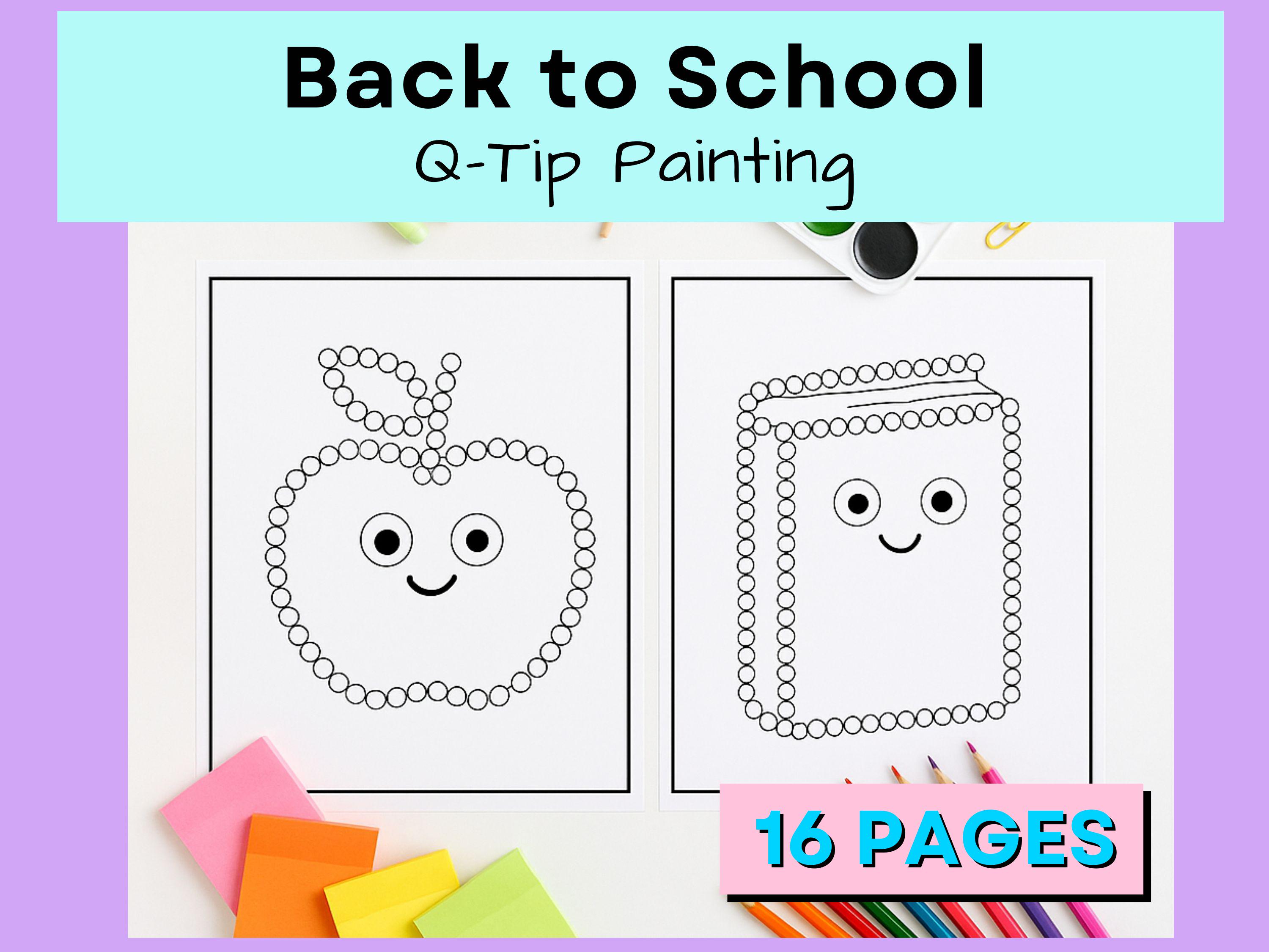 Q-tip Painting Worksheets | Back to School Dot Art for Preschool ...