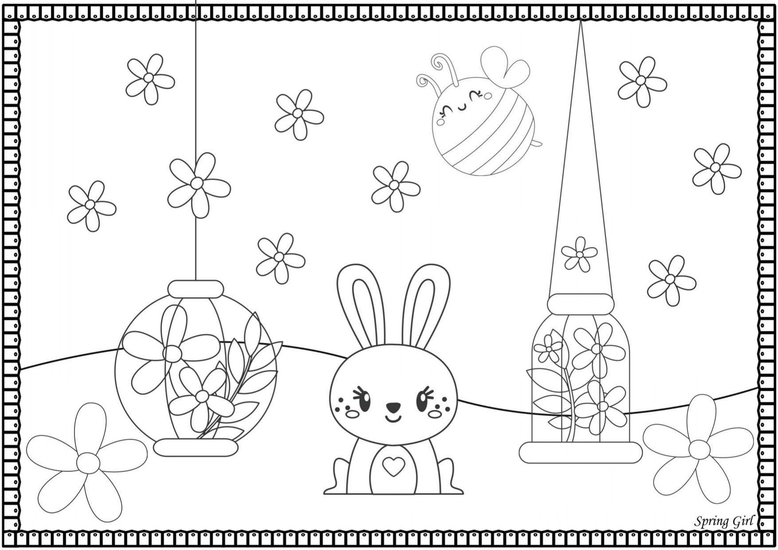 Spring Coloring Book/pages for Kids Spring Activities and Worksheets ...