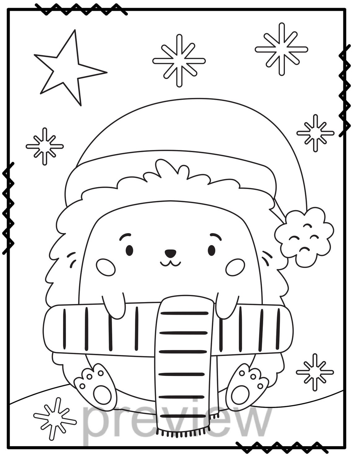 Christmas Animals Coloring Pages Printables for Kids | Winter Coloring ...