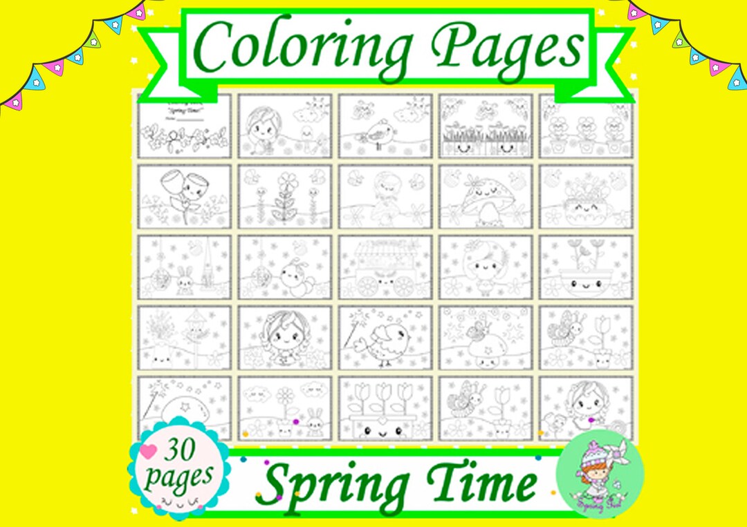 Spring Coloring Book/pages for Kids | Spring Activities and Worksheets ...