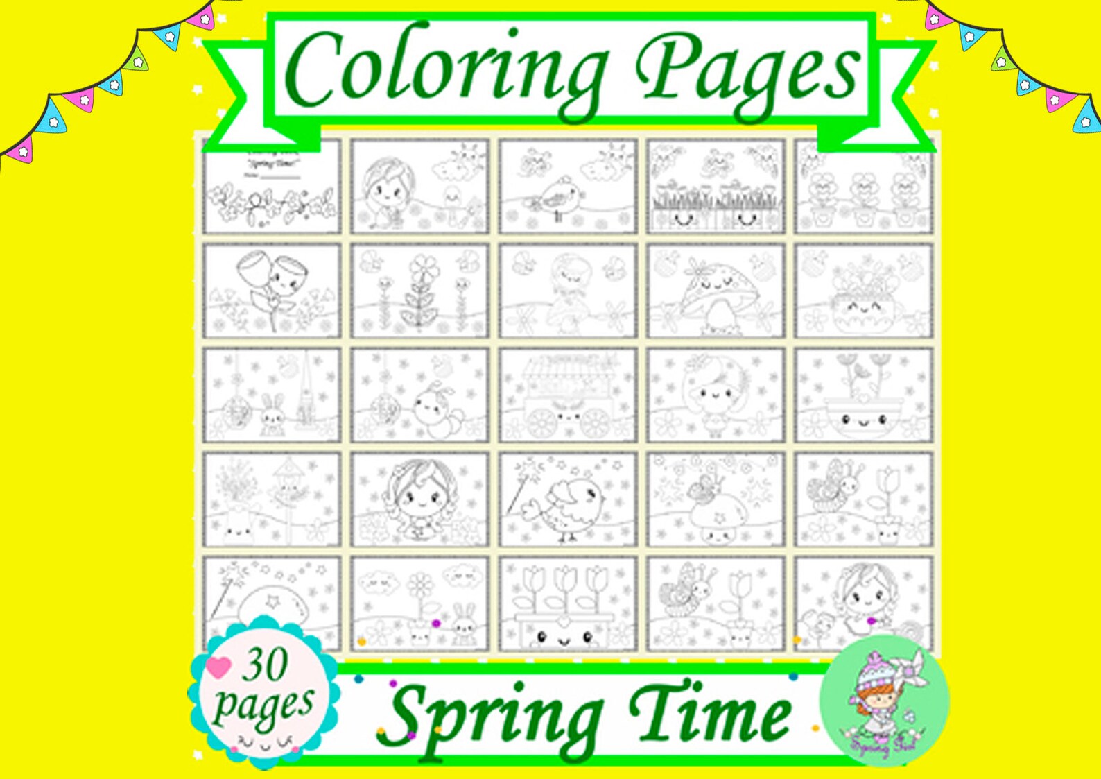 Spring Coloring Book/pages for Kids Spring Activities and Worksheets ...