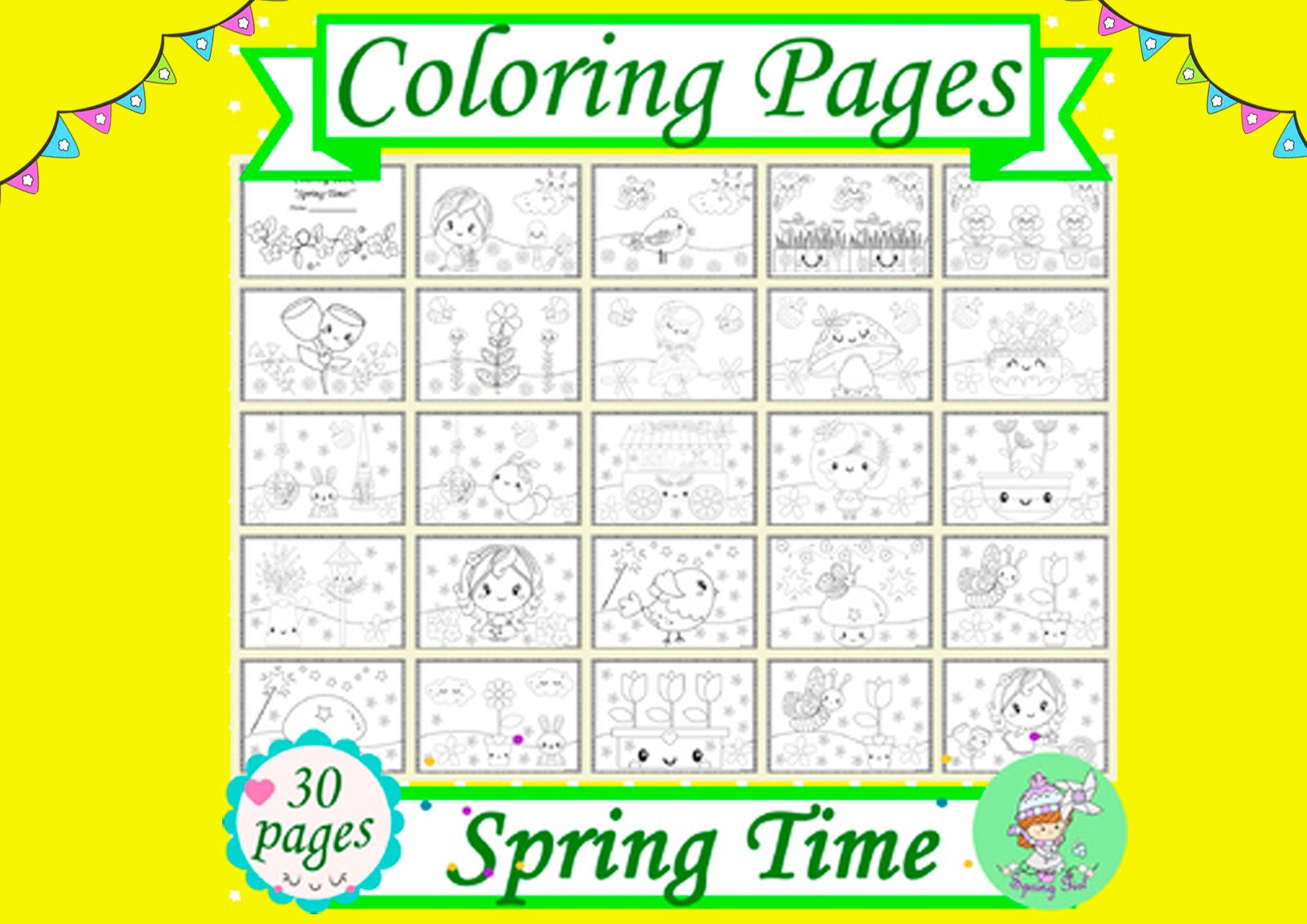 Spring Coloring Book/pages for Kids Spring Activities and Worksheets ...