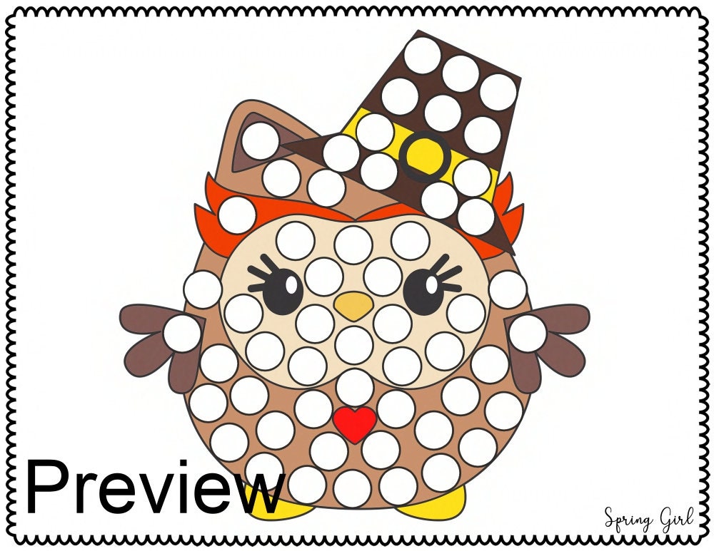 Thanksgiving Dot Marker Coloring Pages, Thanksgiving PDF, Thanksgiving ...