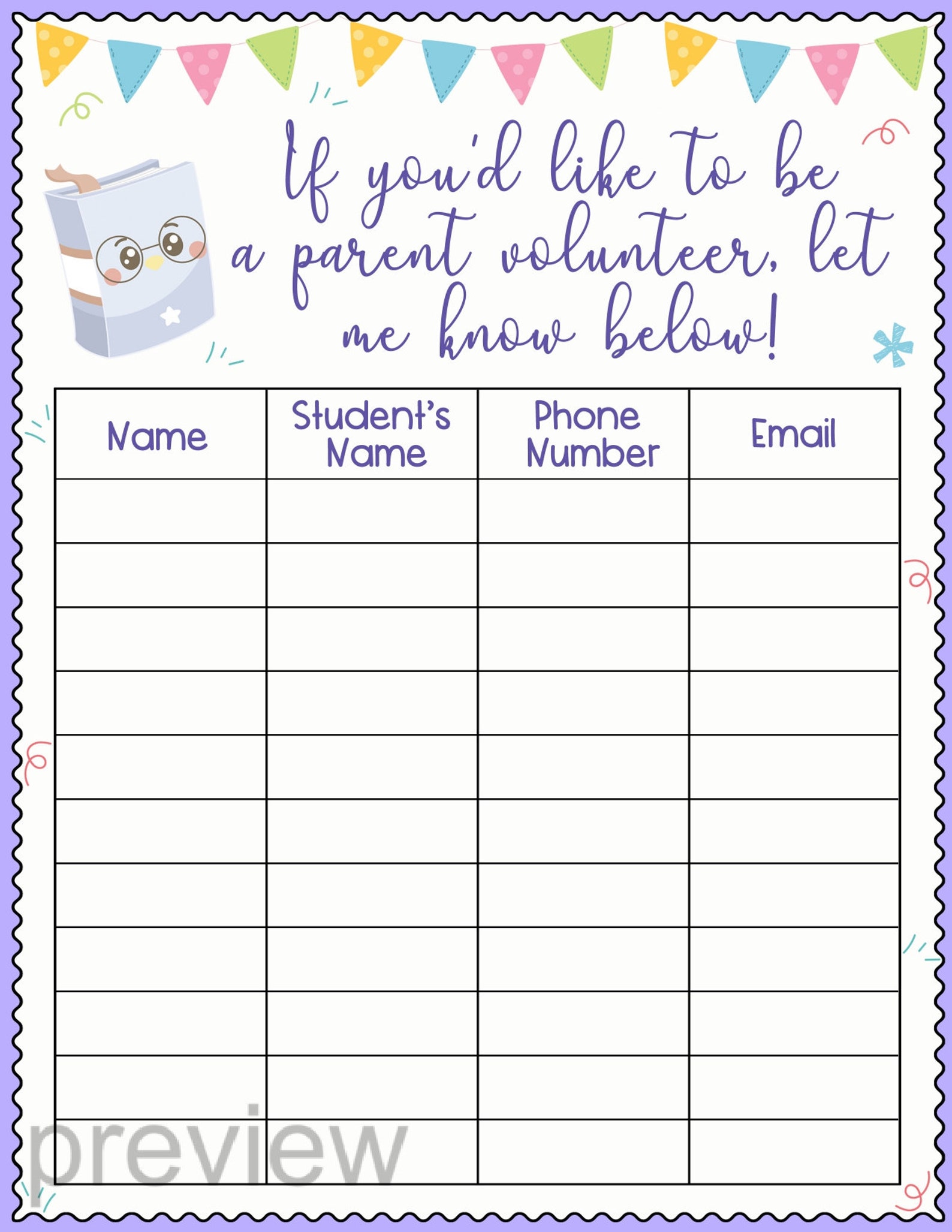 Back to School Open House Night | Sign in Sheets | Meet the Teacher ...