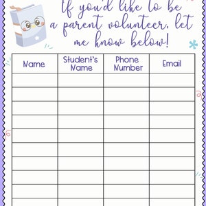 Back to School Open House Night | Sign in Sheets | Meet the Teacher ...