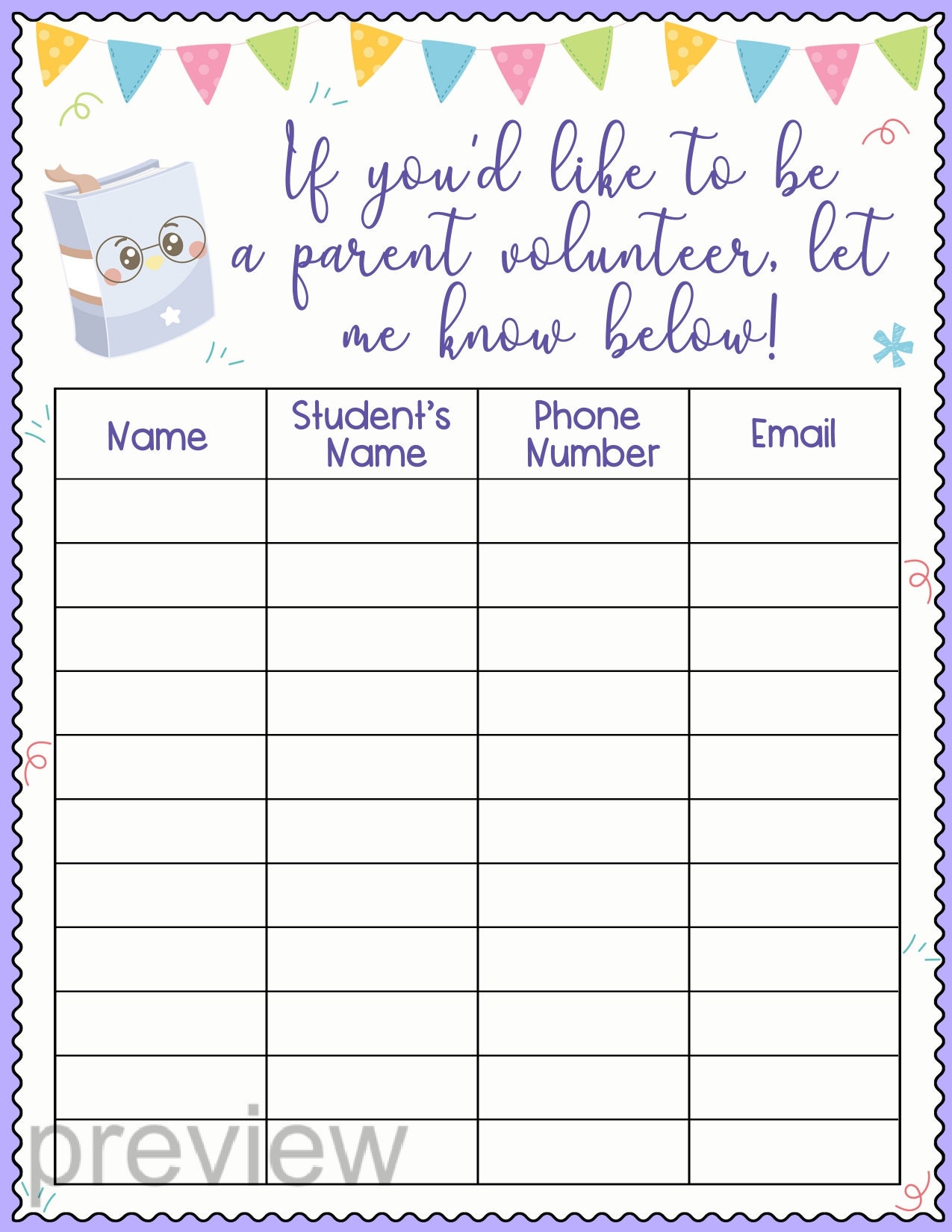 Back to School Open House Night | Sign in Sheets | Meet the Teacher ...