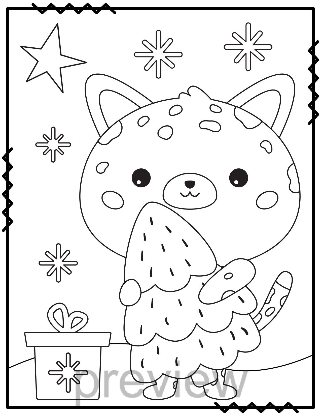 Christmas Animals Coloring Pages Printables for Kids | Winter Coloring ...