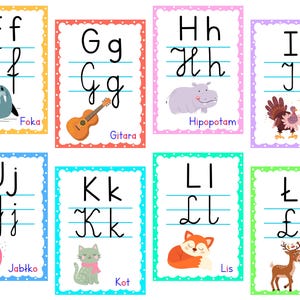 Polish Alphabet Flash Cards | Polski Alfabet | Printable PDF Posters ...