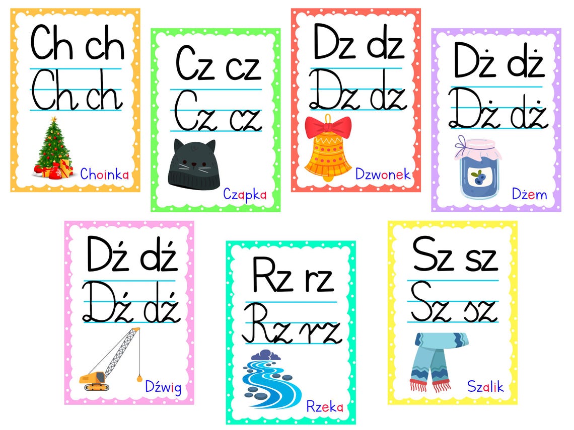 Polish Alphabet Flash Cards | Polski Alfabet | Printable PDF Posters ...