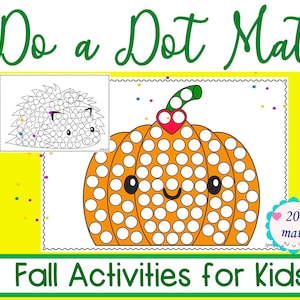 Do A Dot Fall Mats Worksheets | Dot Markers Worksheets | Kindergarten ...