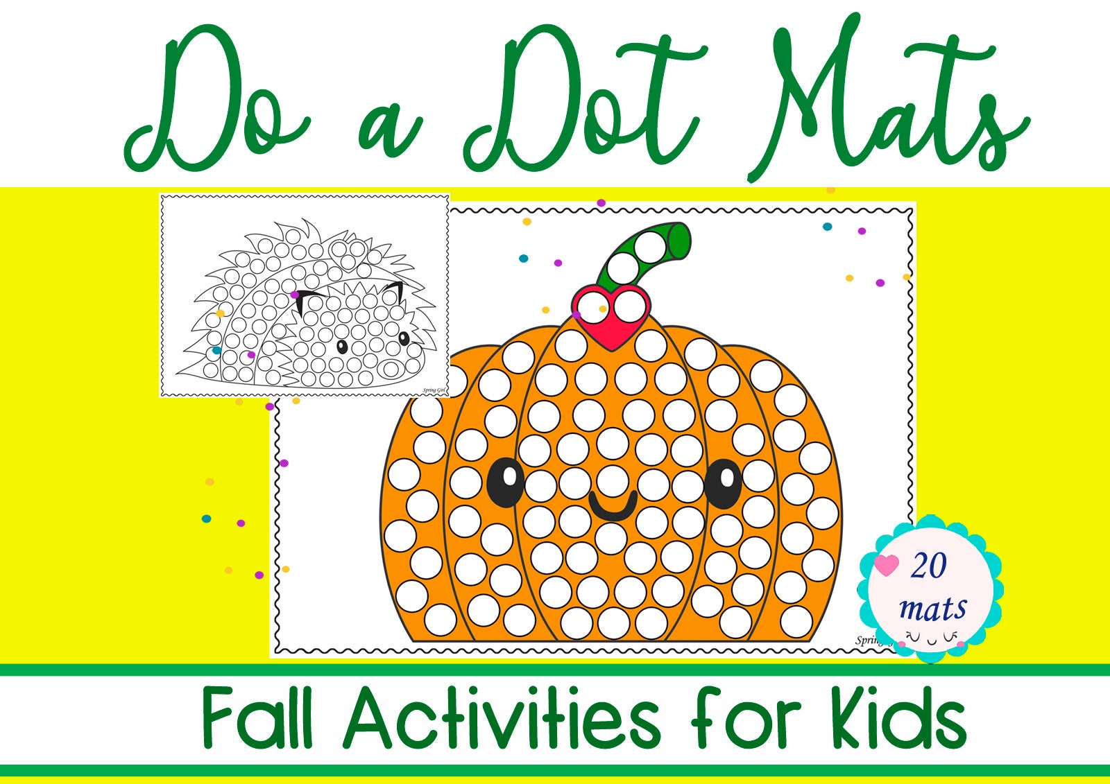 Do A Dot Fall Mats Worksheets | Dot Markers Worksheets | Kindergarten ...