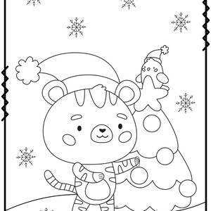Christmas Animals Coloring Pages Printables for Kids | Winter Coloring ...