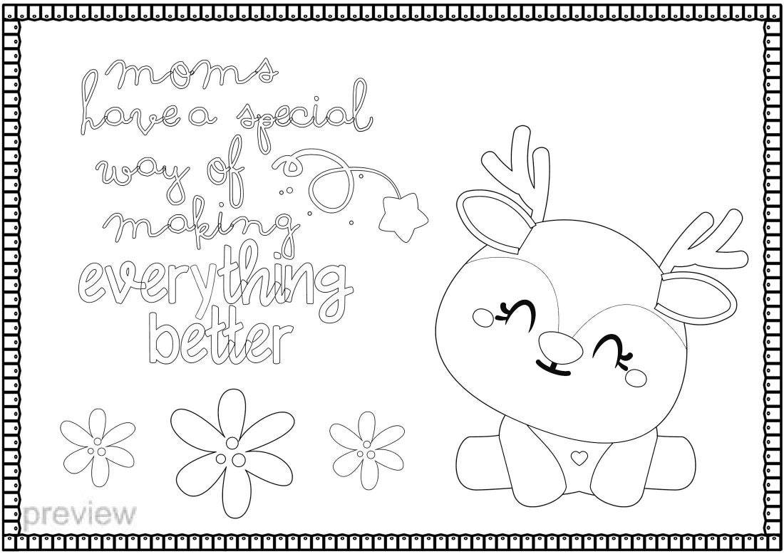 Mother’s Day Coloring Book for Kids, Mom Coloring Pages, Printable ...