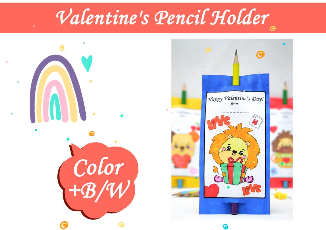 Valentine's Day Pencil Card | Gift Tag | Printable Pencil Holder ...
