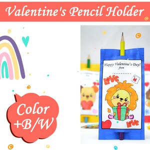 Valentine's Day Pencil Card | Gift Tag | Printable Pencil Holder ...