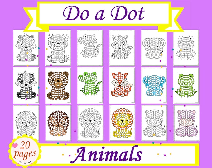 Q-tip Painting Worksheets | Animals Dot Painting | Do a Dot Worksheets ...