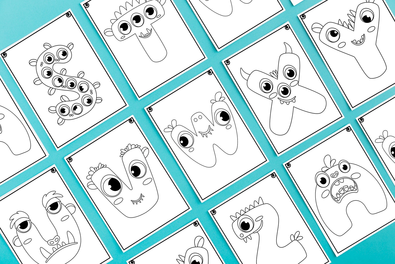 Monster Alphabet Coloring Pages ABC Coloring Sheets Printable Coloring ...