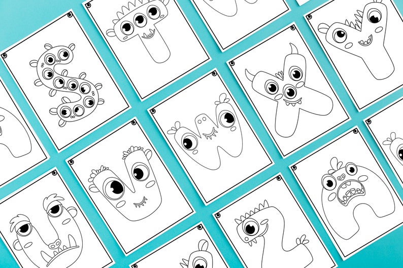 Monster Alphabet Coloring Pages | ABC Coloring Sheets | Printable ...