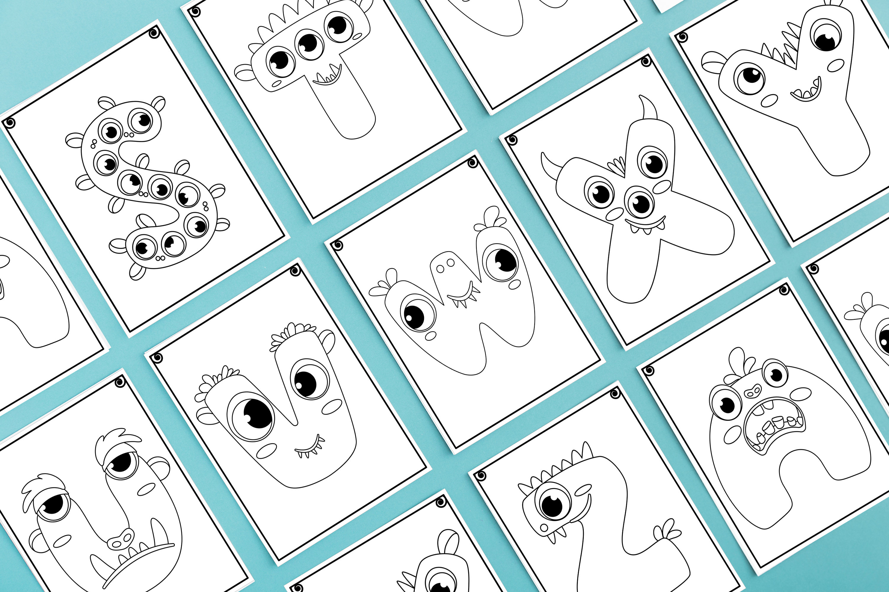Monster Alphabet Coloring Pages | ABC Coloring Sheets | Printable ...