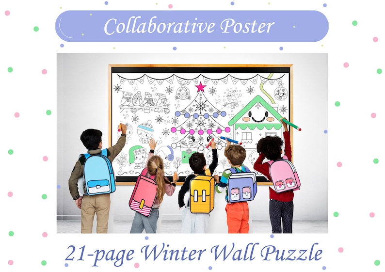 Christmas Winter Extra Large Giant Children's Poster Kids Colour Pages ...