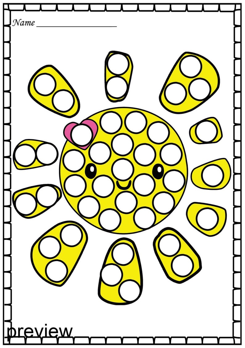Dot Markers Summer Worksheets | Do a Dot Printables Mats for Toddlers ...