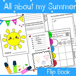 All About My Summer Flip Book for Kids | Back to School Printable ...