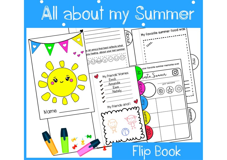All About My Summer Flip Book for Kids | Back to School Printable ...