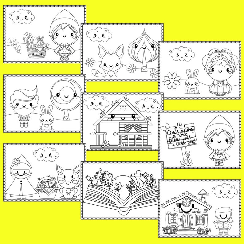 Red Riding Hood Digital Coloring Pages | Printables Coloring Book Kids ...