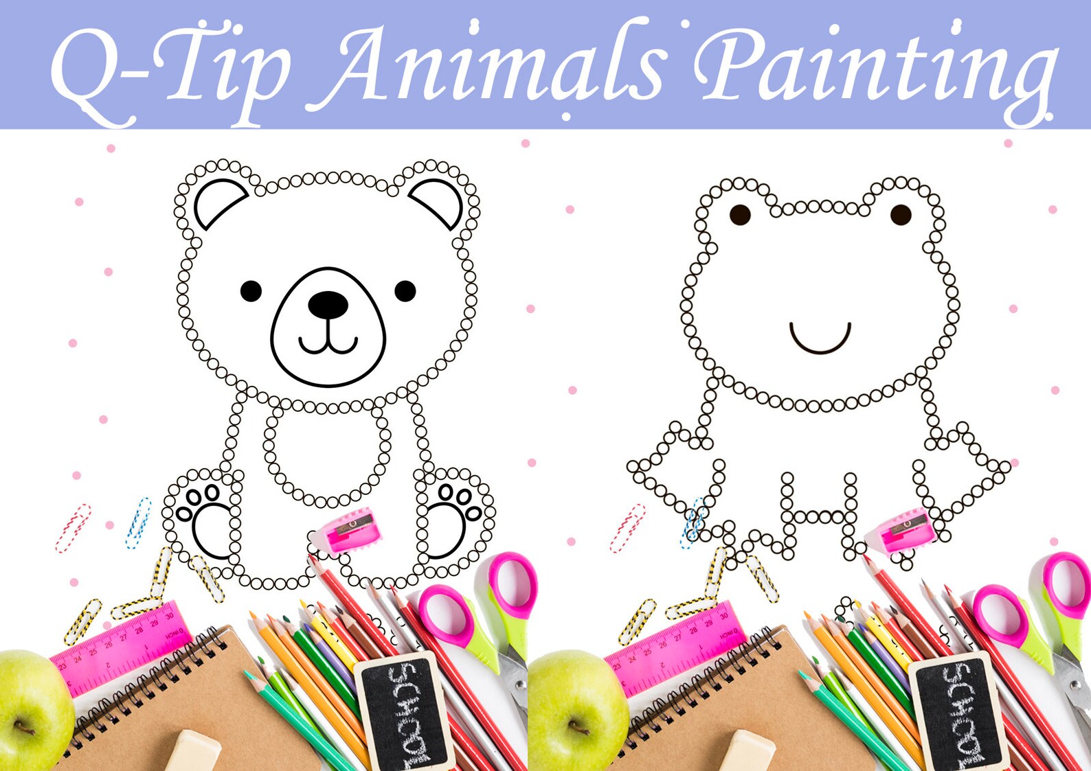 Q-tip Painting Worksheets | Animals Dot Painting | Do a Dot Worksheets ...