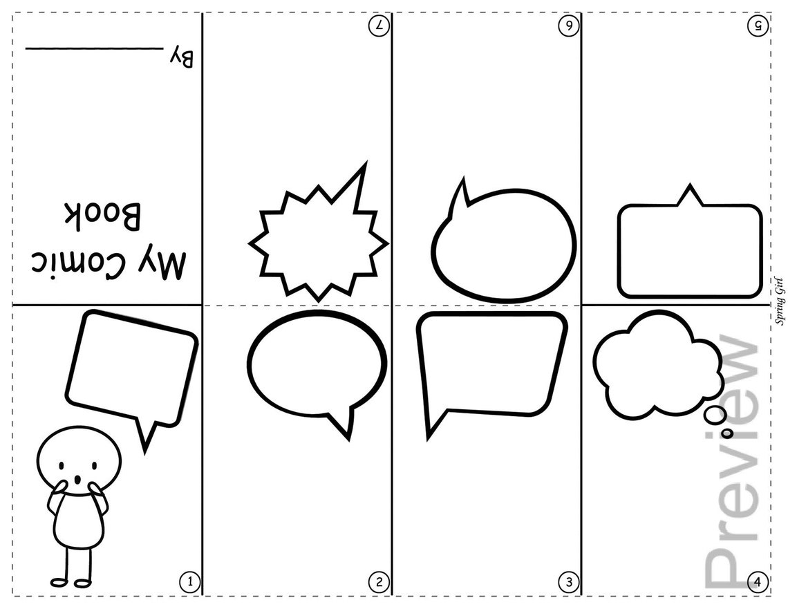 Comic Template for Kids Create Your Own Comic Book Printable PDF Blank ...
