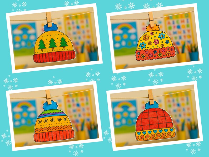 Winter Hat Paper Craft Printable | Kids Winter Activity | Instant ...