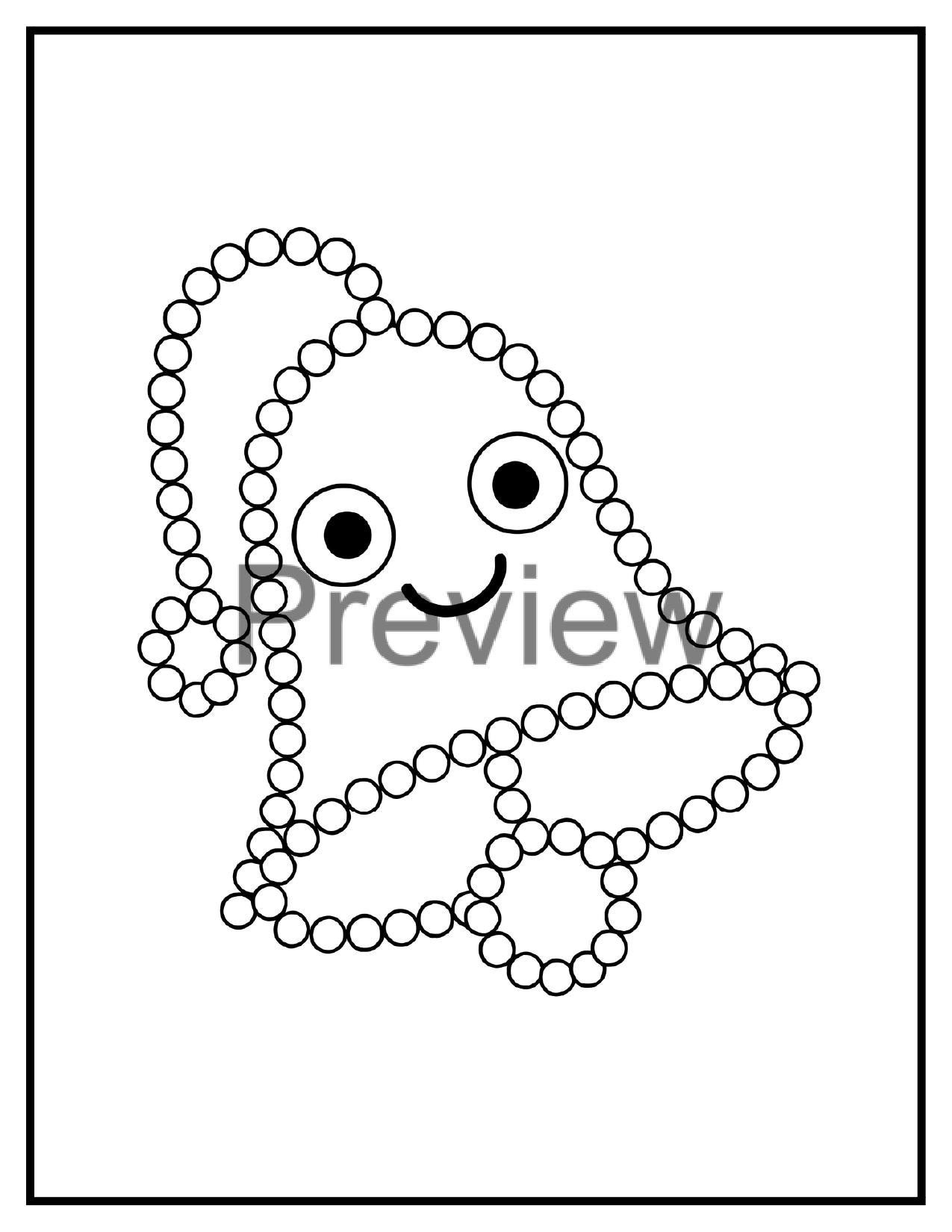 Q-tip Painting Worksheets | Back to School Dot Art for Preschool ...