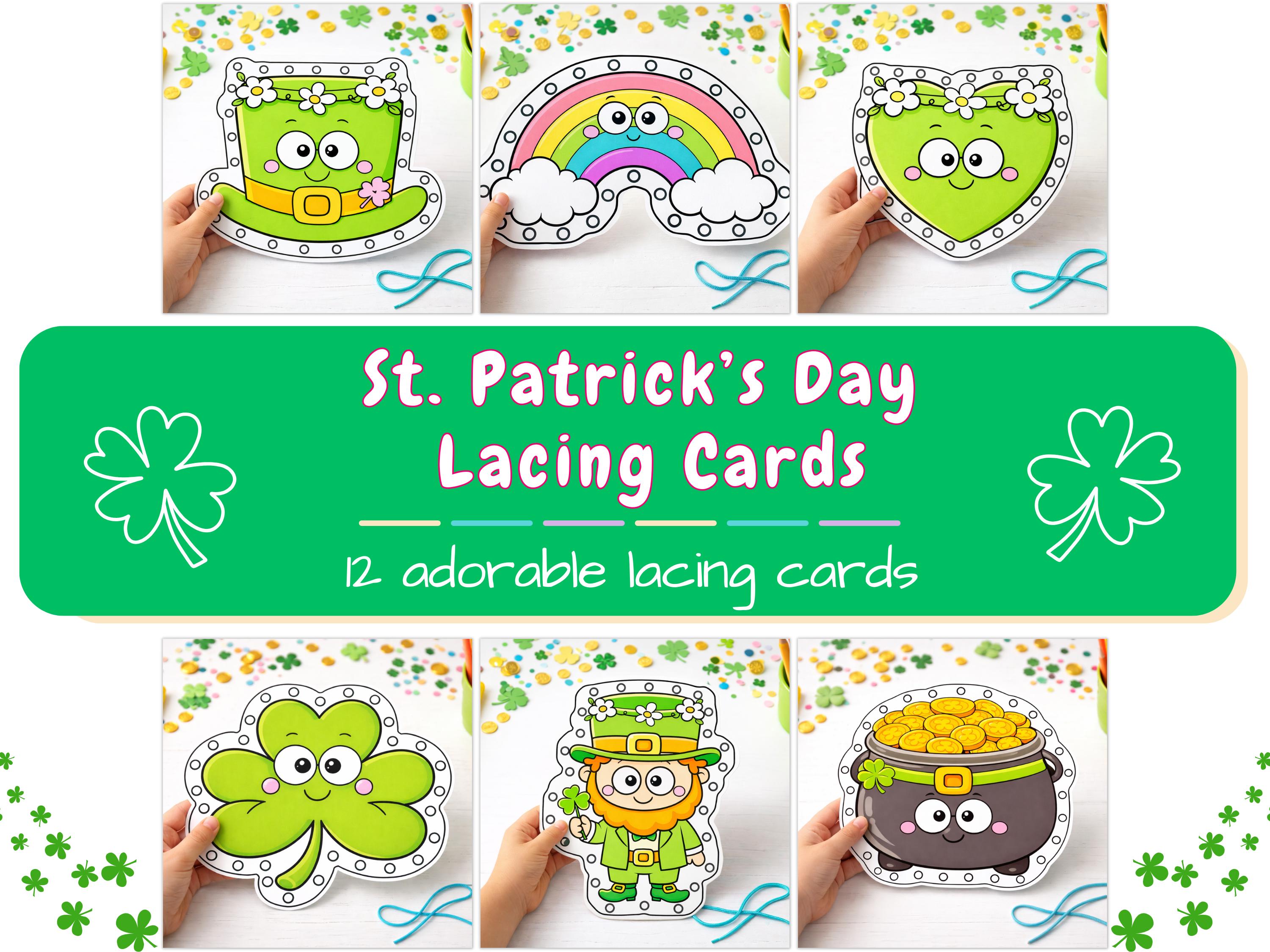 St Patrick Day Lacing Cards Printable | Fine Motor Skills | Preschool ...