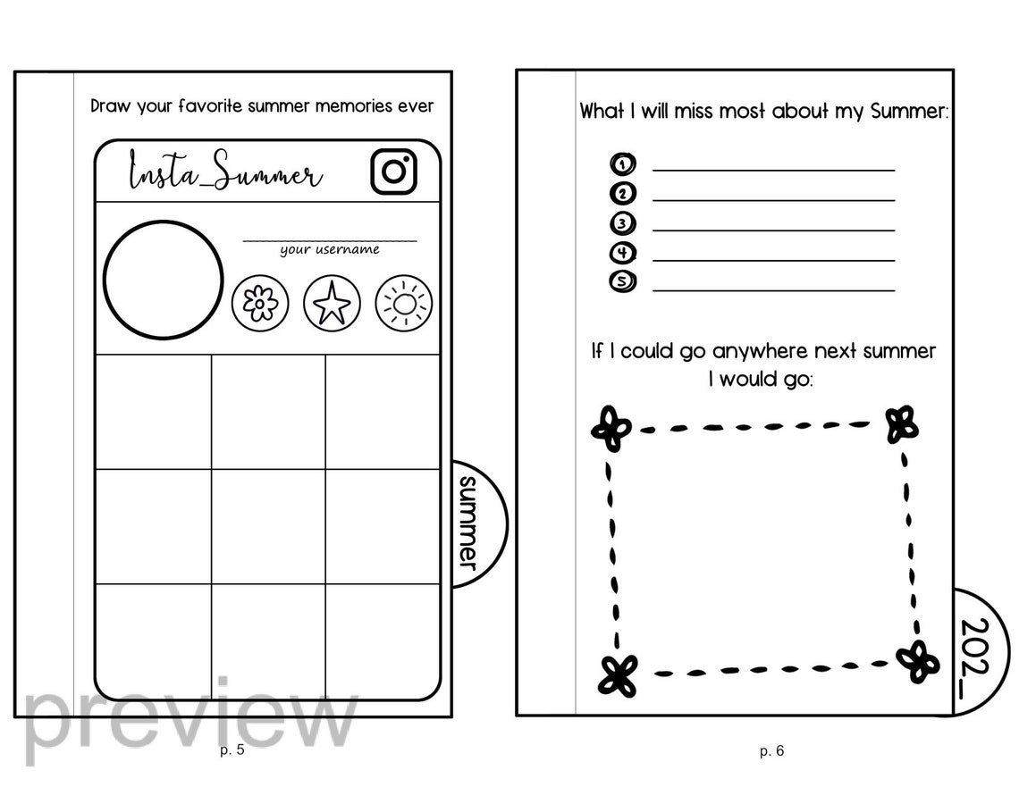 All About My Summer Flip Book for Kids Back to School Printable ...