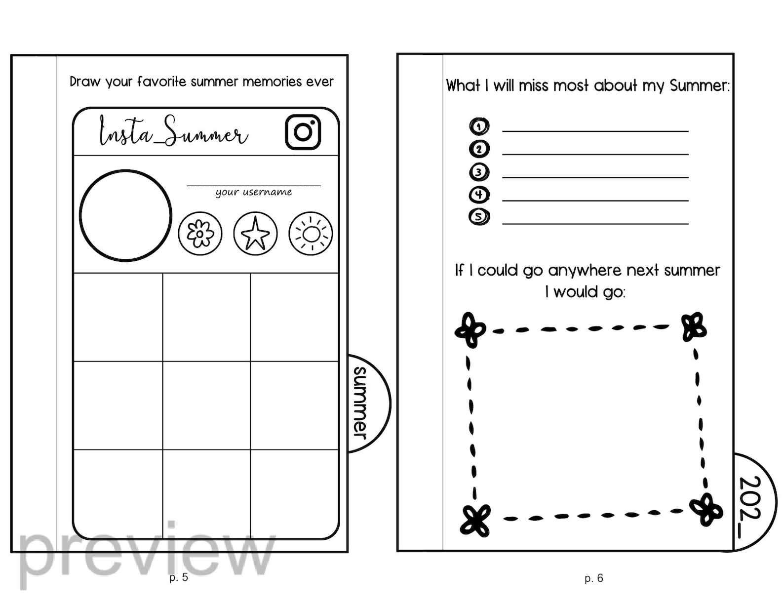 All About My Summer Flip Book for Kids | Back to School Printable ...