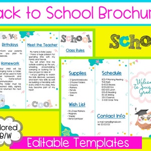 Back to School Trifold Brochure | Open House Template | Meet the ...