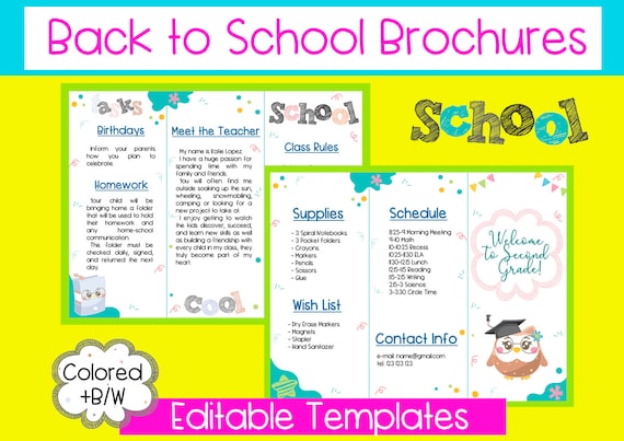 Back to School Trifold Brochure Open House Template Meet | Etsy