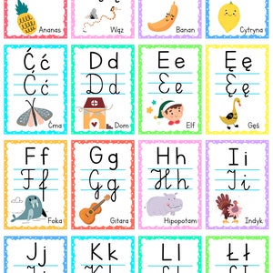 Polish Alphabet Flash Cards | Polski Alfabet | Printable PDF Posters ...