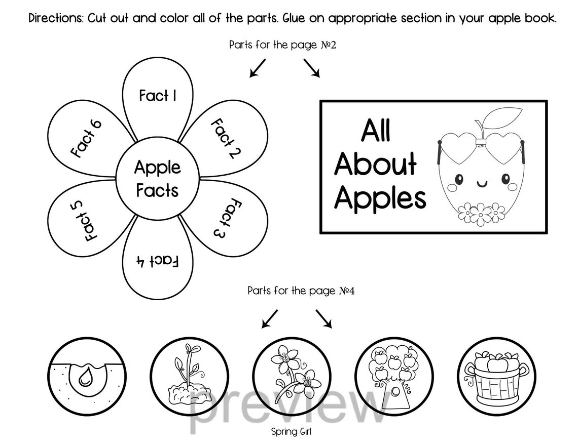 Apple Life Cycle Mini Book Apple Day Lesson Unit Apple Unit Study Fall ...