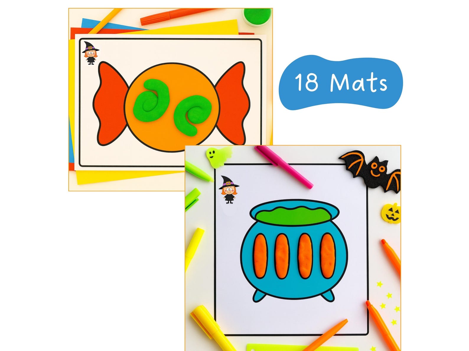 Halloween Play Dough Mats | Printable Halloween Activities for Kids ...