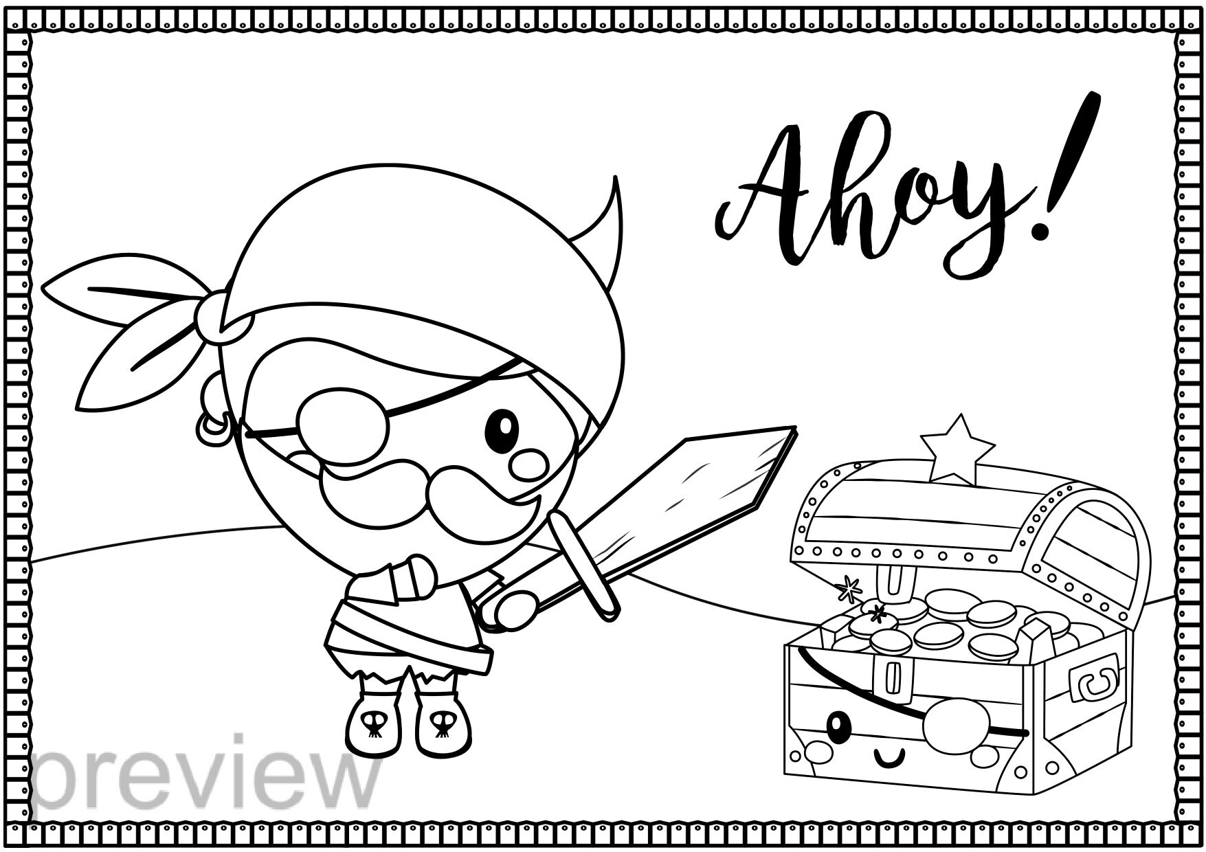 Pirate Party Coloring Pages | Printable Sheets to Color | Instant ...