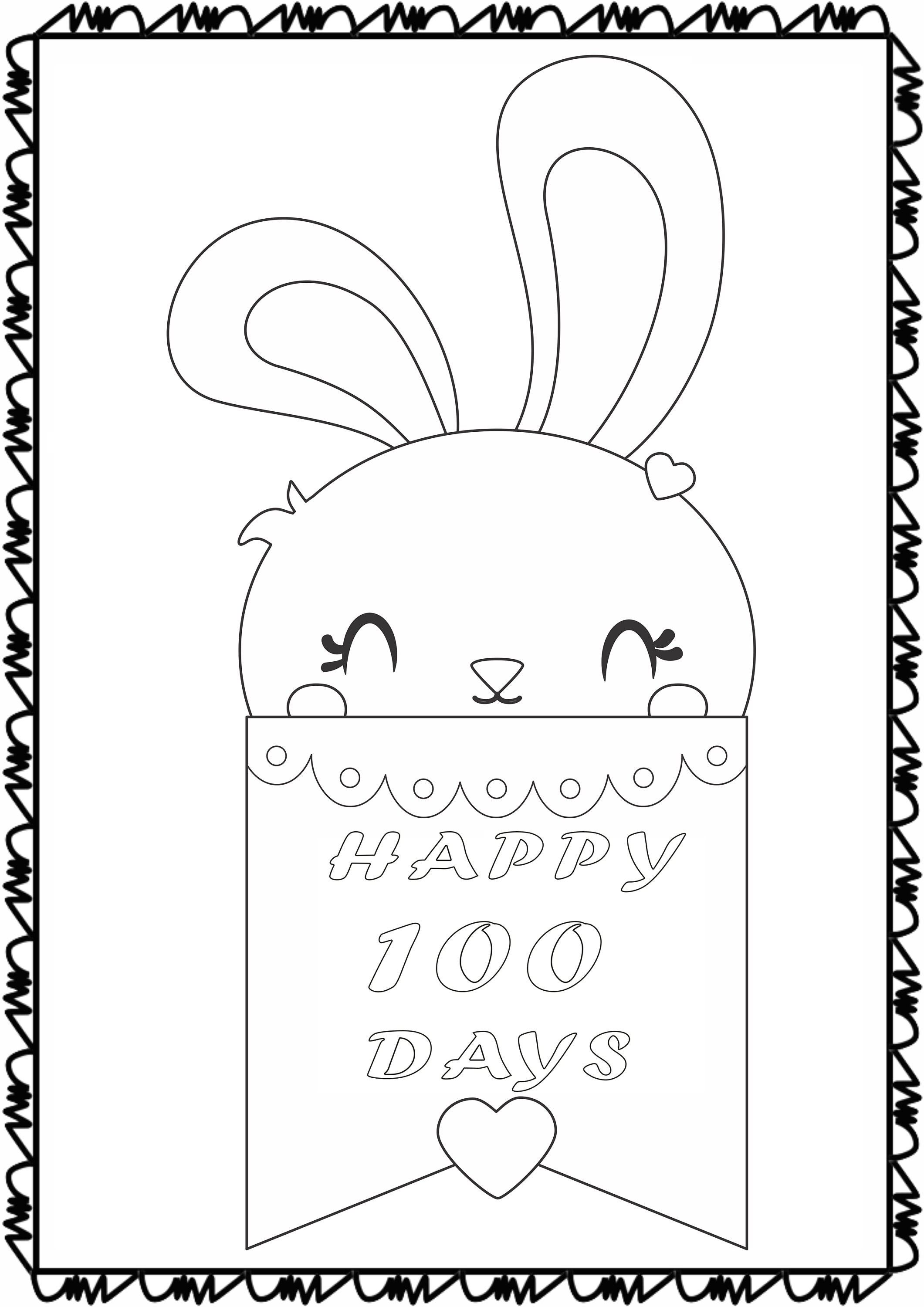 100 Days of School Coloring Pages - Etsy