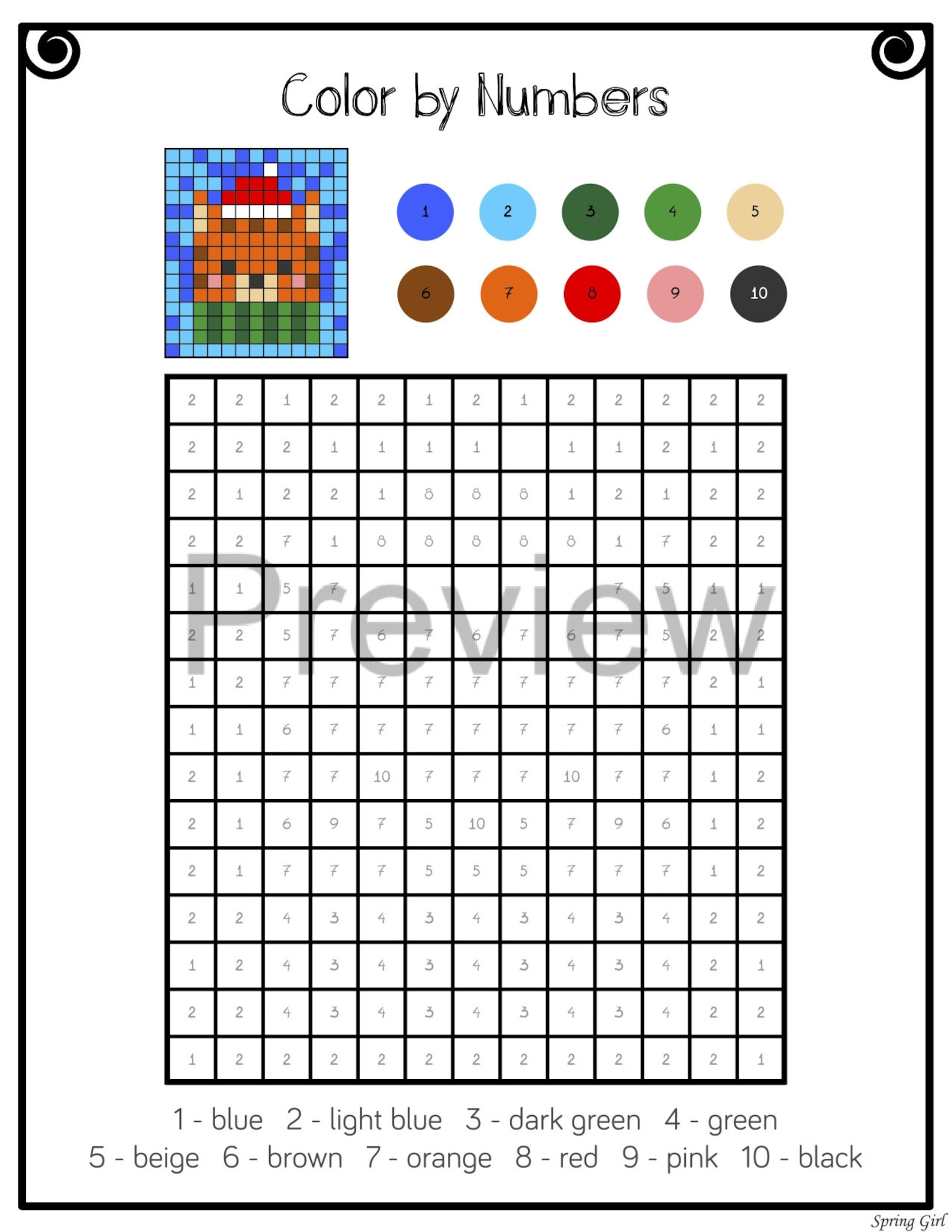Christmas Mystery Pictures Printable | Color by Number Sheets | Math ...
