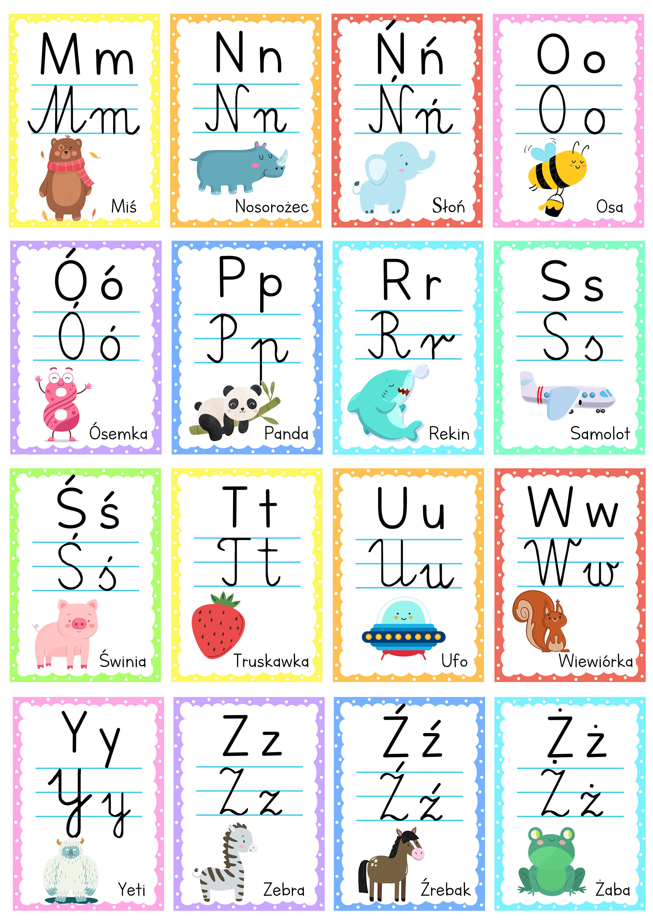 Polish Alphabet Flash Cards | Polski Alfabet | Printable PDF Posters ...