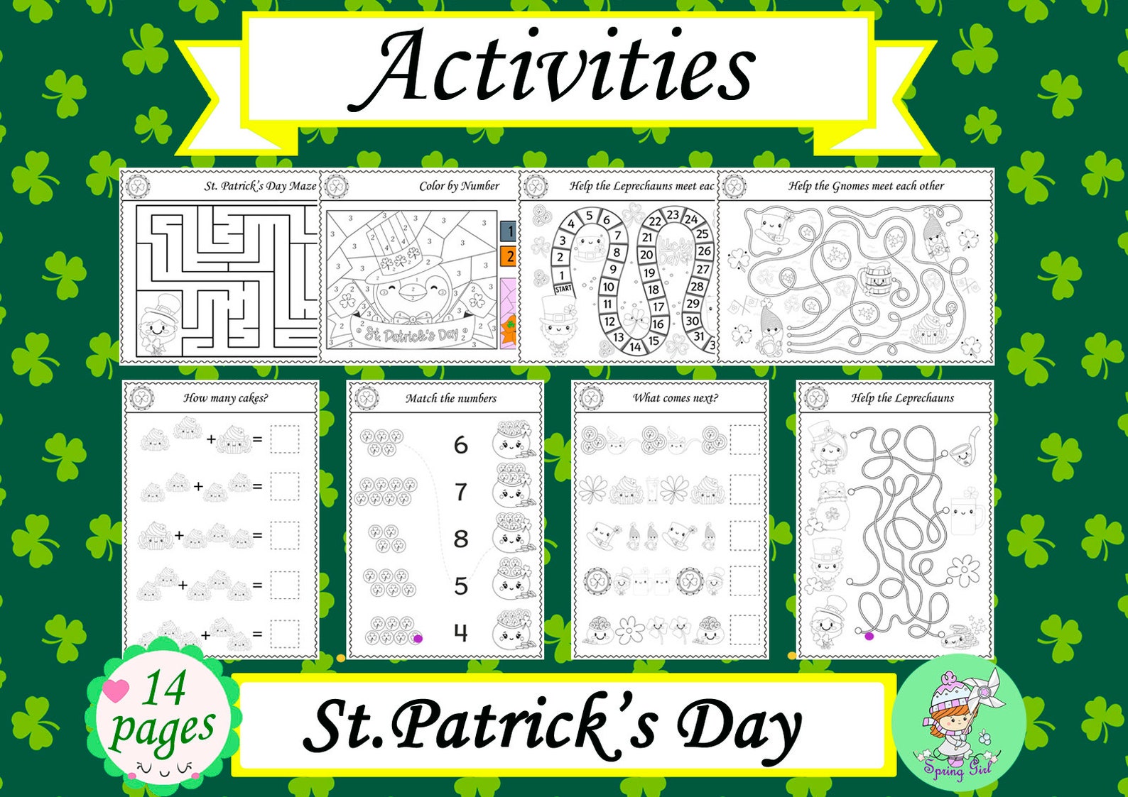 St. Patrick's Day Learning Pack, Activity Pack, Worksheets, Bundle ...