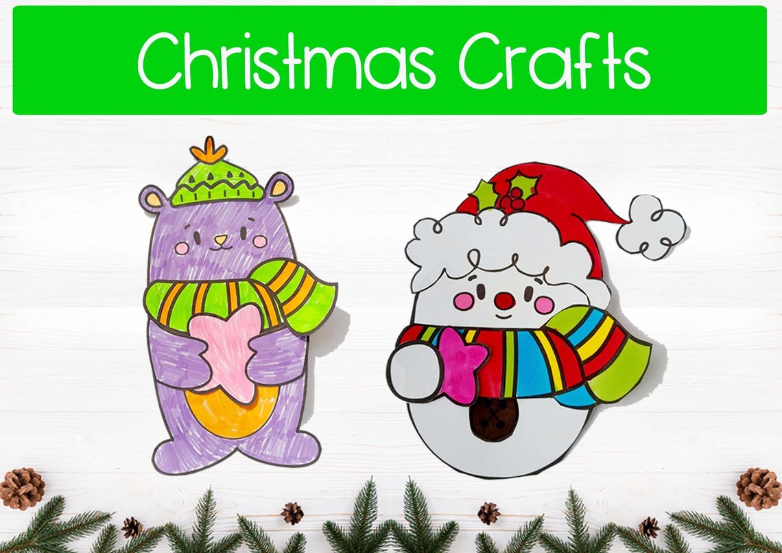 Christmas Printable Paper Craft Templates Christmas Activities for Kids ...