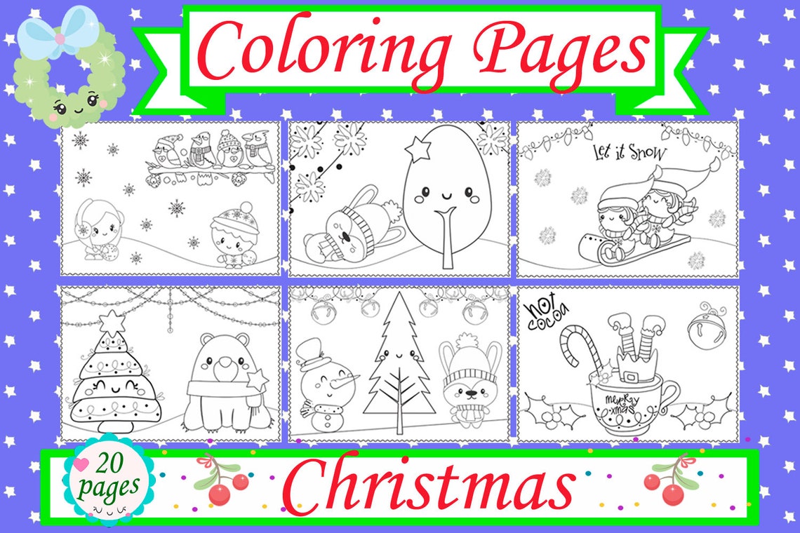 Christmas/winter Coloring Pages Book - Etsy